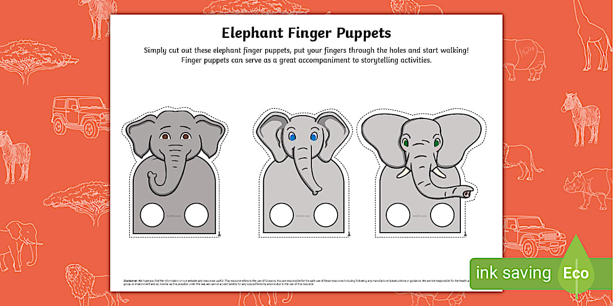 Three Elephant Finger Puppets | Twinkl KS1 | Finger Puppets