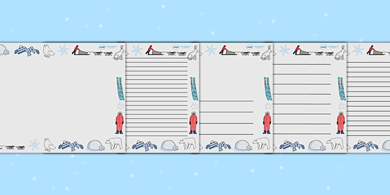 Winter Themed Landscape Page Borders (teacher made) - Twinkl