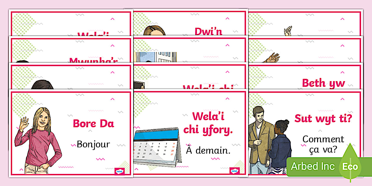 Poster Ymadroddion Cymraeg a Ffrangeg / Welsh Phrases in French Poster