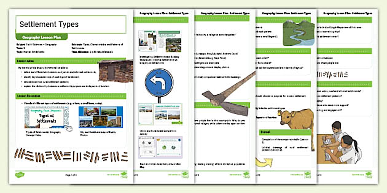 Grade 8 Geography Lesson Plan: Settlement Types - Twinkl