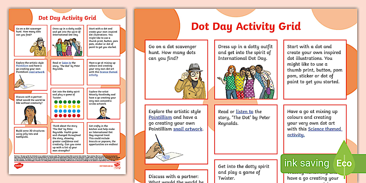 Dot Day Activity Grid (teacher made) - Twinkl