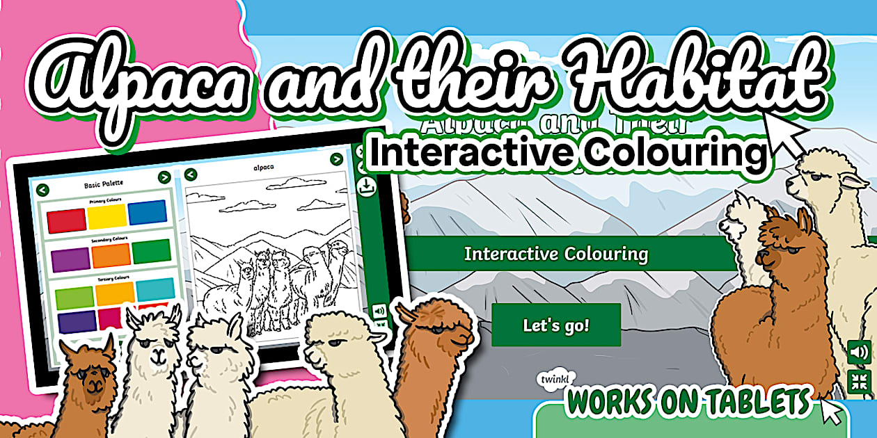 * NEW * Alpaca and Their Habitat Interactive Colouring