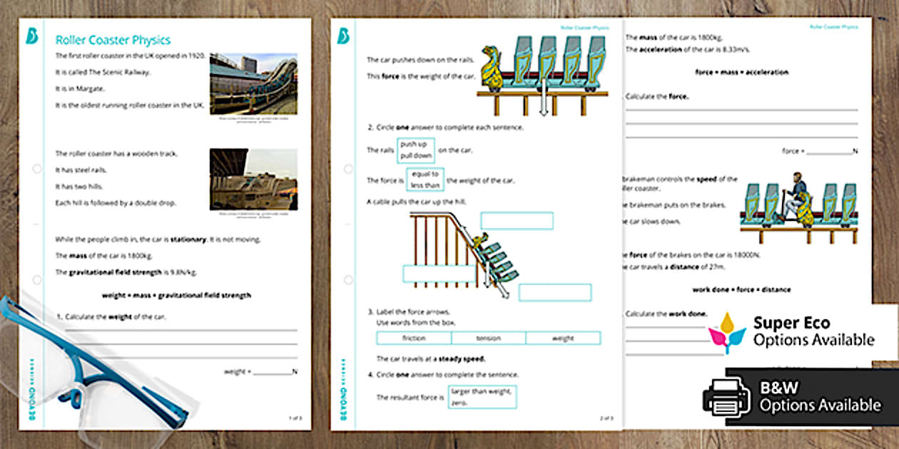 Roller Coaster Physics SEN Worksheet | GCSE Physics | Beyond