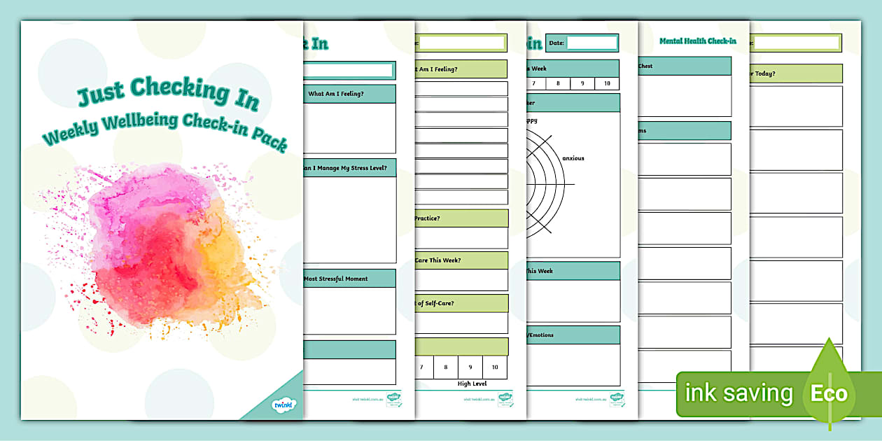 Weekly Wellbeing Check-In Activity Pack (teacher made)