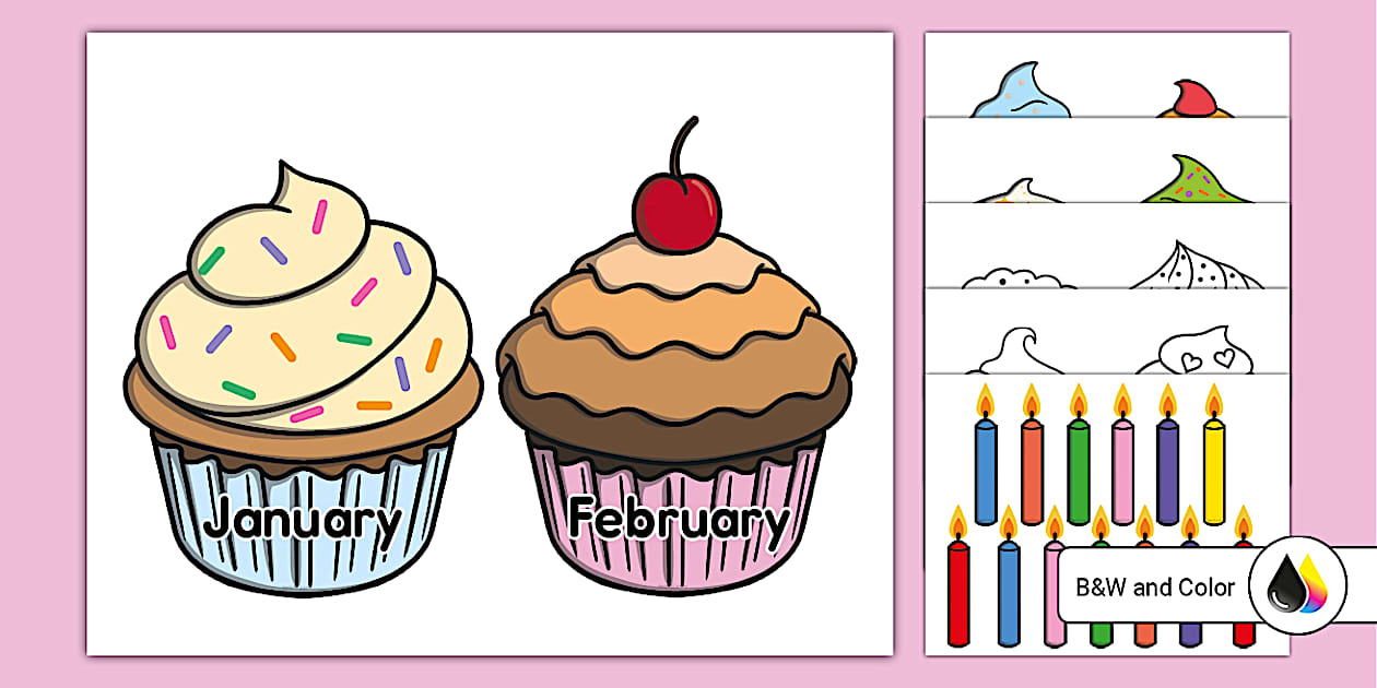 Cupcake Class Birthdays Display (teacher made) - Twinkl