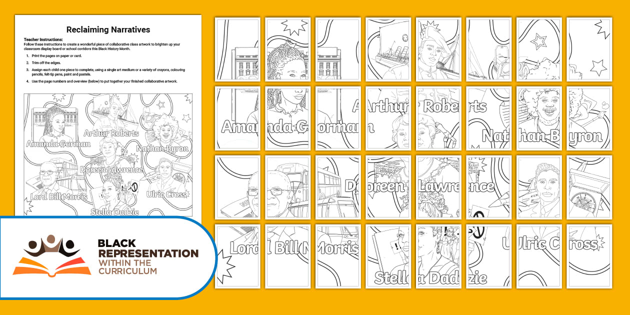 Black History Month 2024: KS2 Reclaiming Narratives Collaborative Colouring