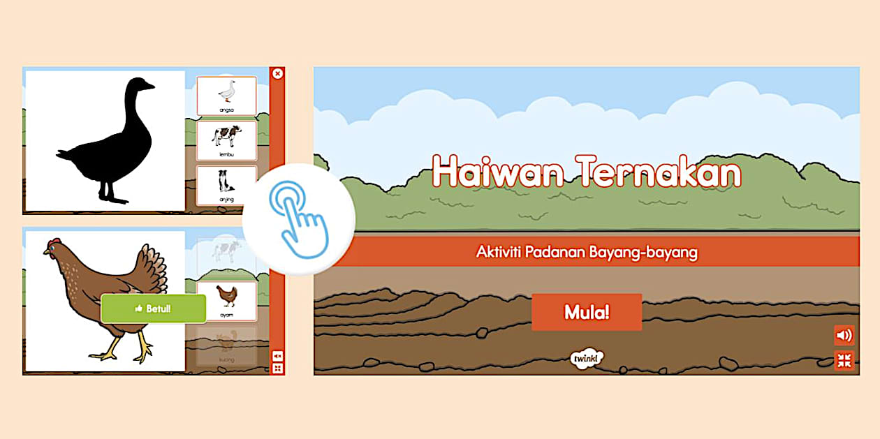 Permainan Interaktif Padanan Bayang-bayang Haiwan Ternakan