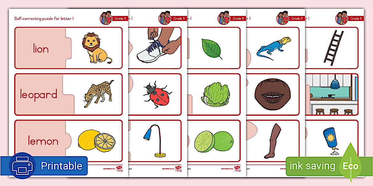 Grade R Phonics: Self-correcting Puzzles Letter l - Twinkl