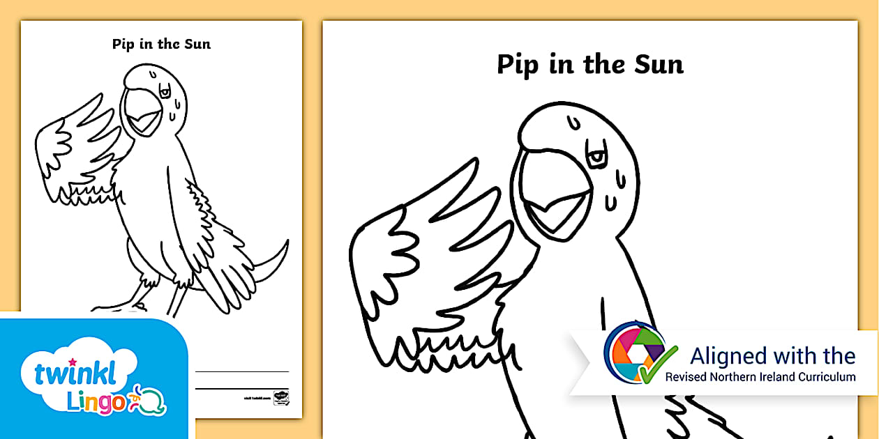 Pip in the Sun Colouring Page (Teacher-Made) - Twinkl