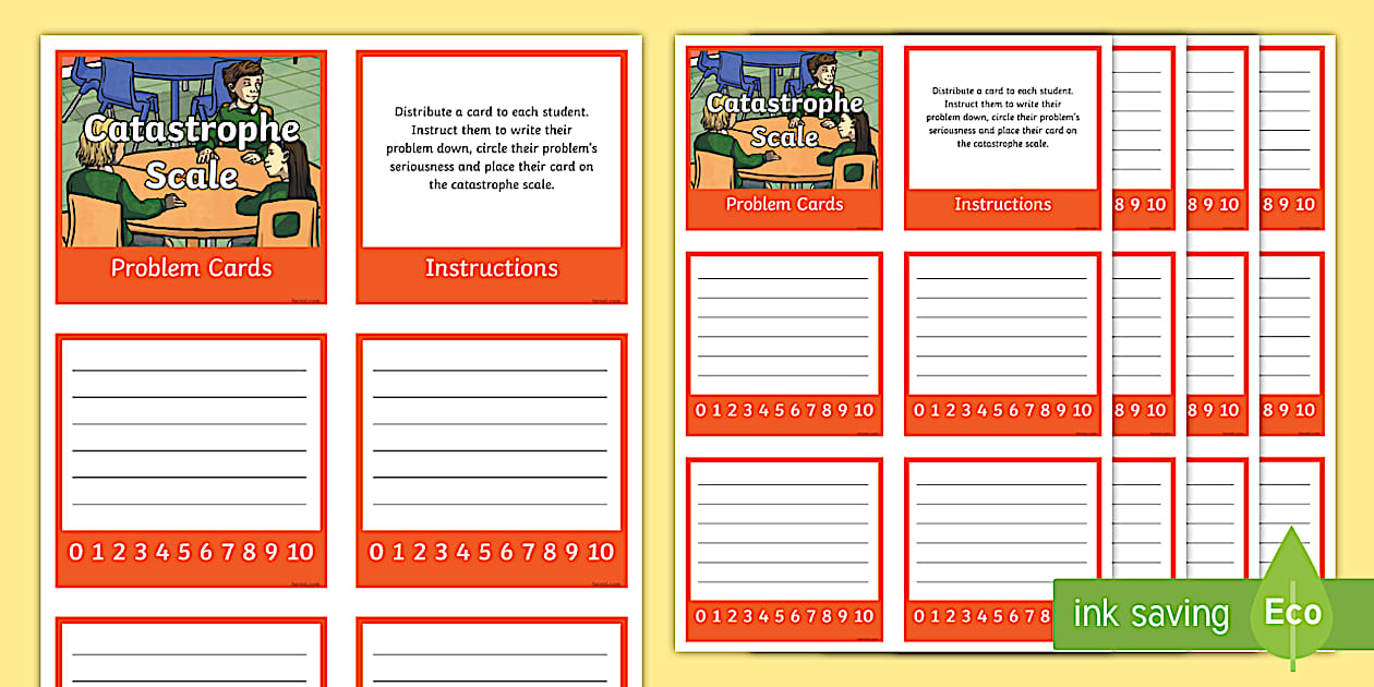 Catastrophe Scale Blank Problem Cards (teacher made)