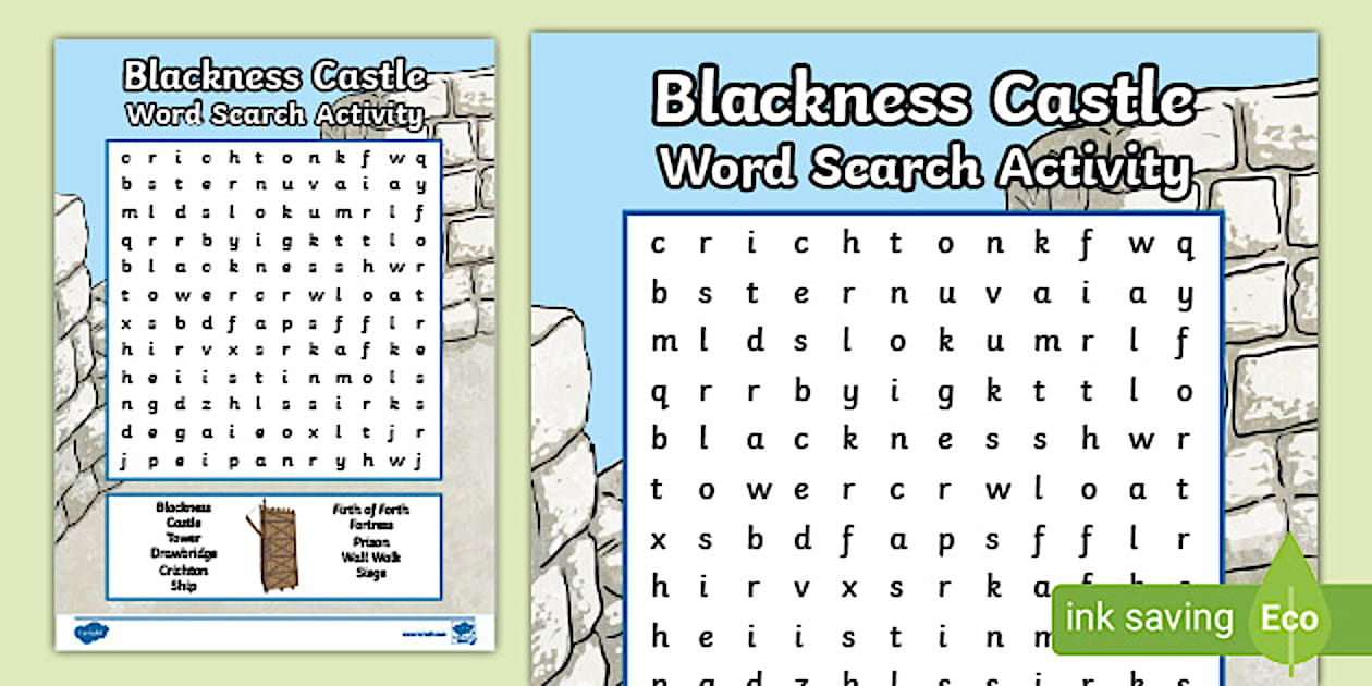 Blackness Castle Word Search Activity | Twinkl - Twinkl