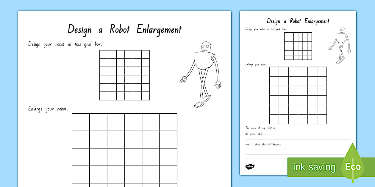 Years 3 and 4 Chapter Chat Robot Design and Enlargement Activity to Support