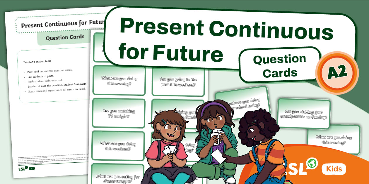 ESL Present Continuous {Question Cards}
