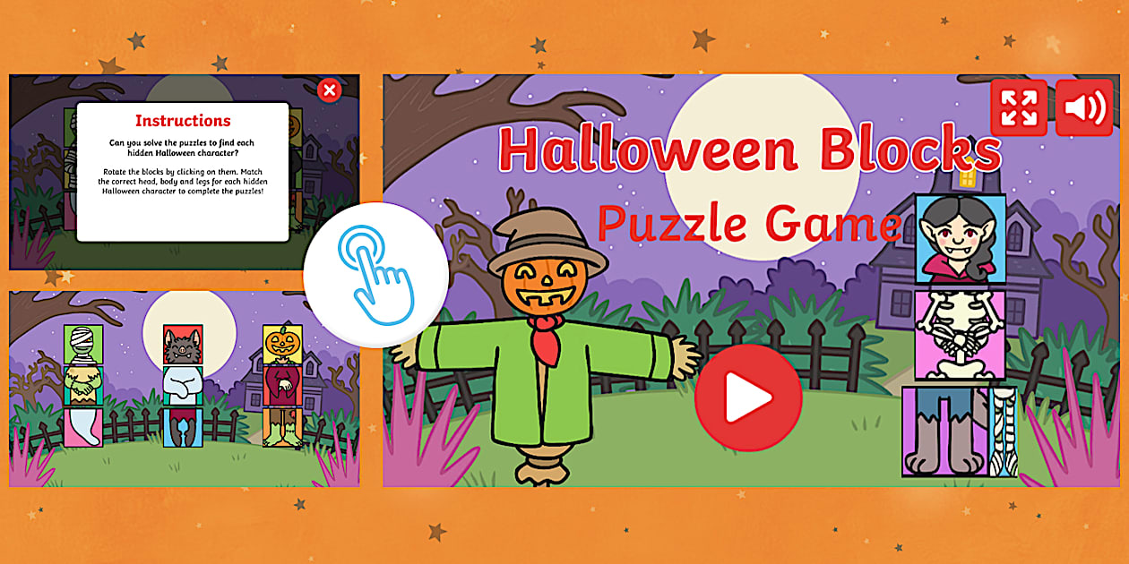Halloween Blocks Puzzle Game | Twinkl Go! (teacher made)