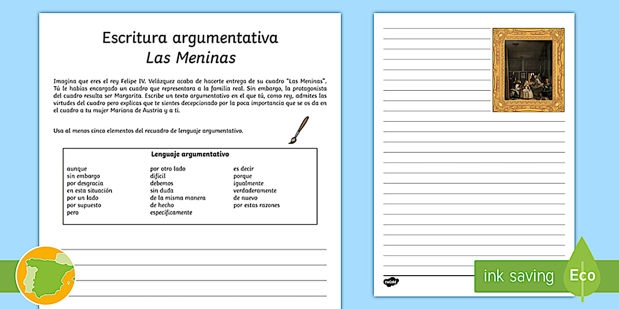 Ficha de actividad: Escritura argumentativa – Las Meninas