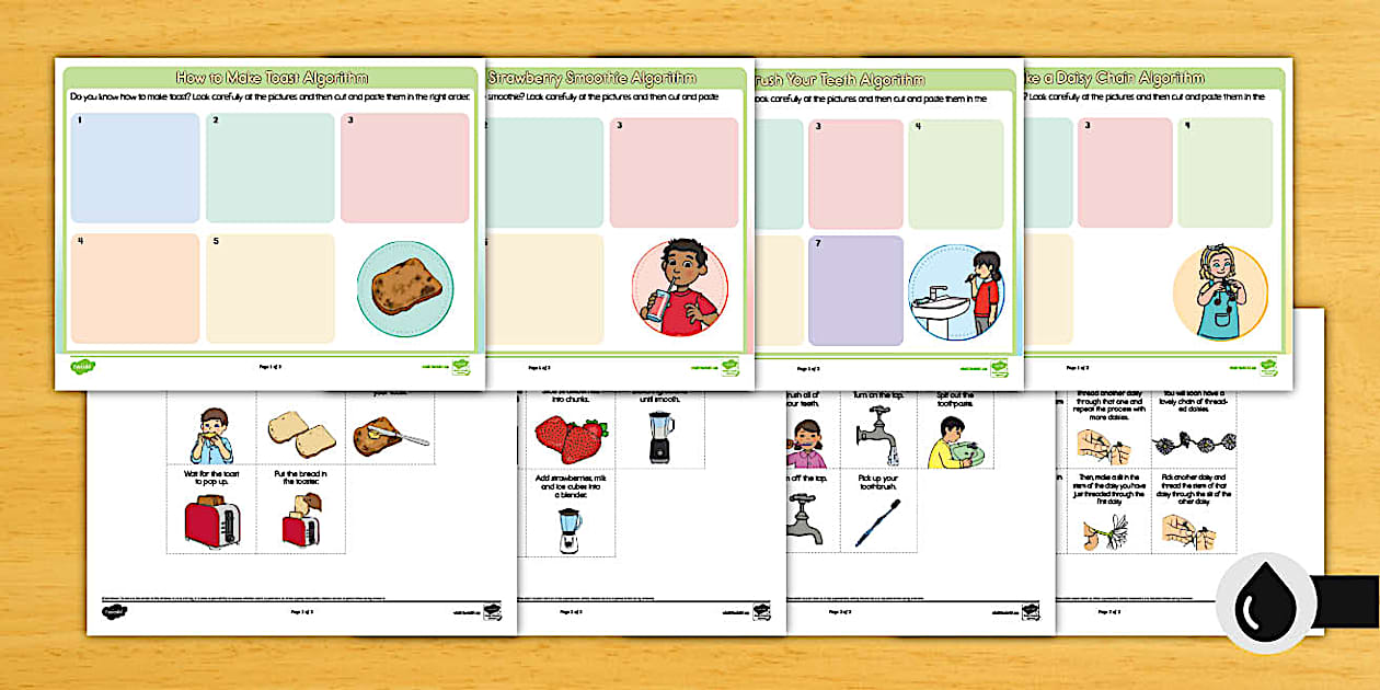 Everyday Algorithms Cut and Paste Activity (teacher made)