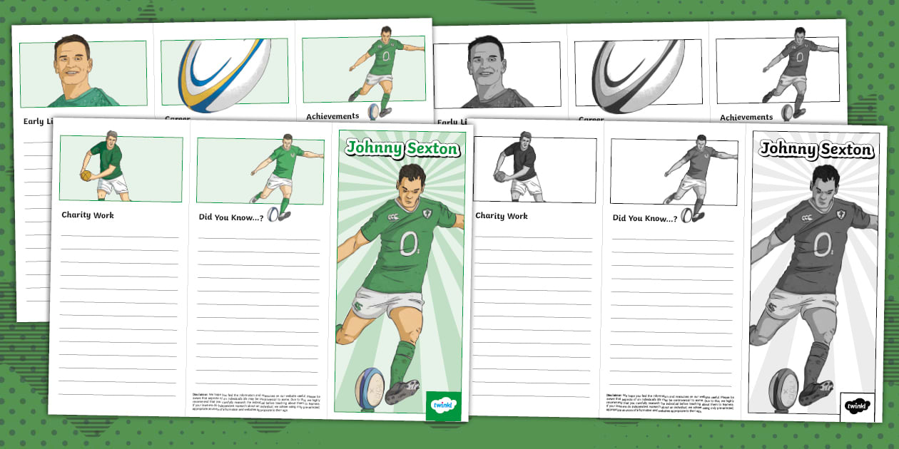 Johnny Sexton Leaflet Template (teacher made) - Twinkl