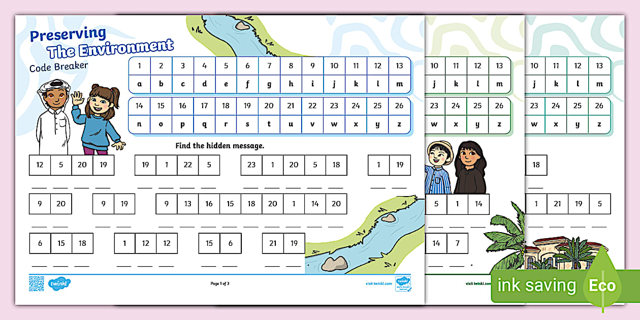 Preserving The Environment Code Breaker - Twinkl
