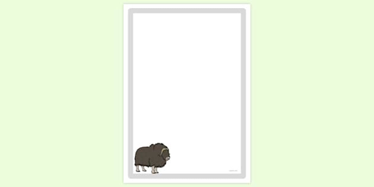 Simple Blank Musk Ox Page Border | Page Borders | Twinkl
