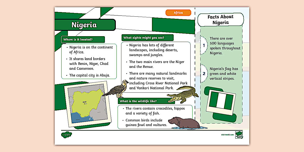KS1 Nigeria Fact File - Geography (teacher made) - Twinkl