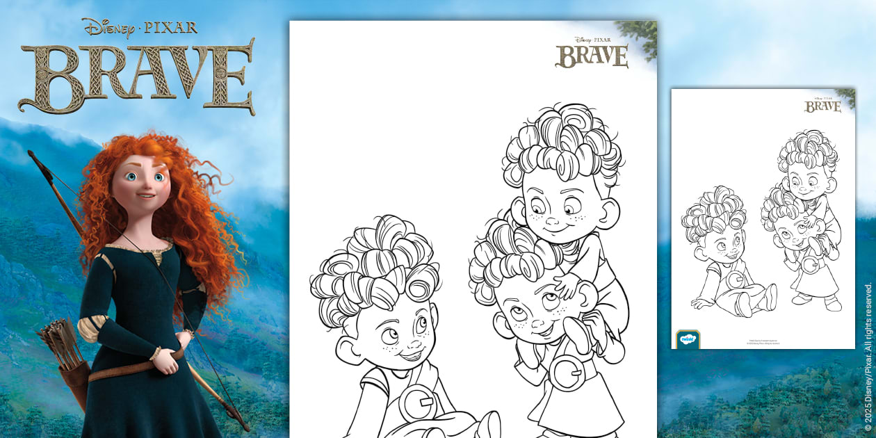 Brave: The Triplets Colouring Page