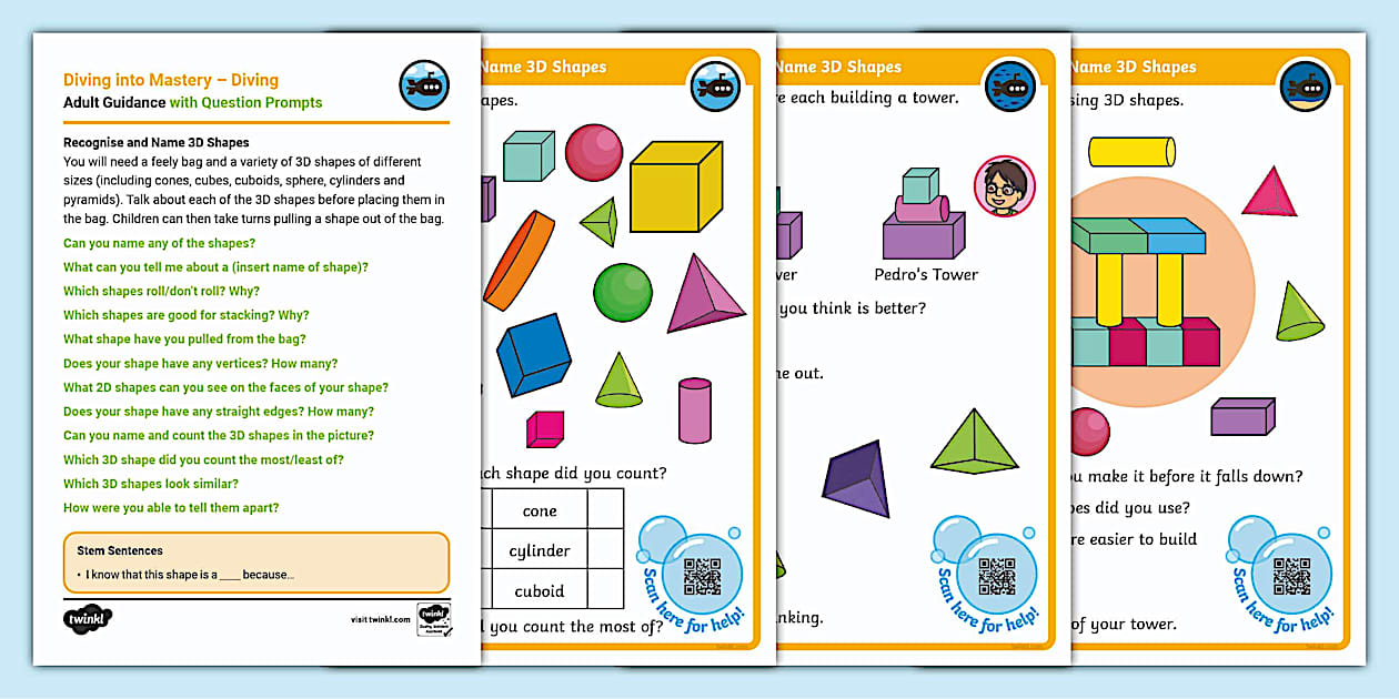 👉 DiM Y1 Recognise and Name 3D Shapes (teacher made)