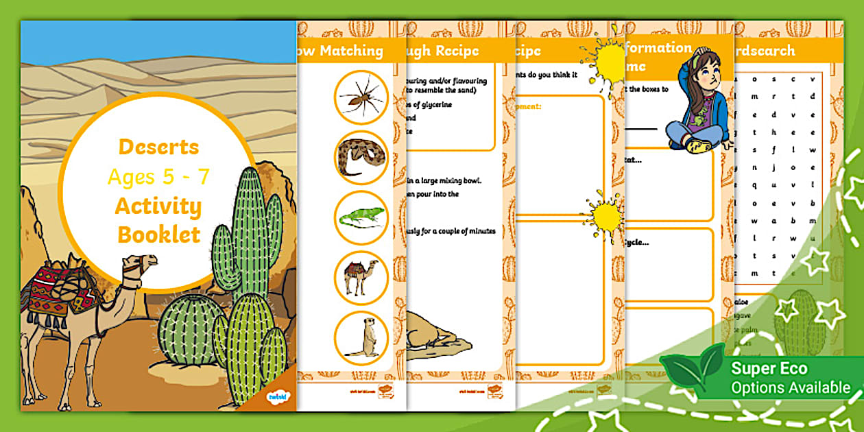 Deserts Activity Booklet (Ages 5 - 7) (teacher made)