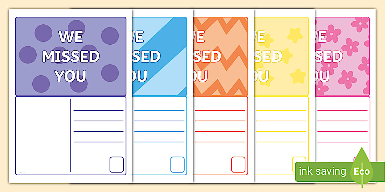 We Missed You Postcards | Twinkl | KS1 | Stationery - Twinkl