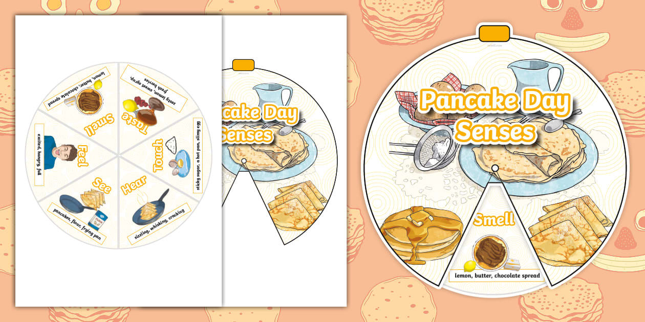 Pancake Day Senses Spinning Wheel (teacher made) - Twinkl