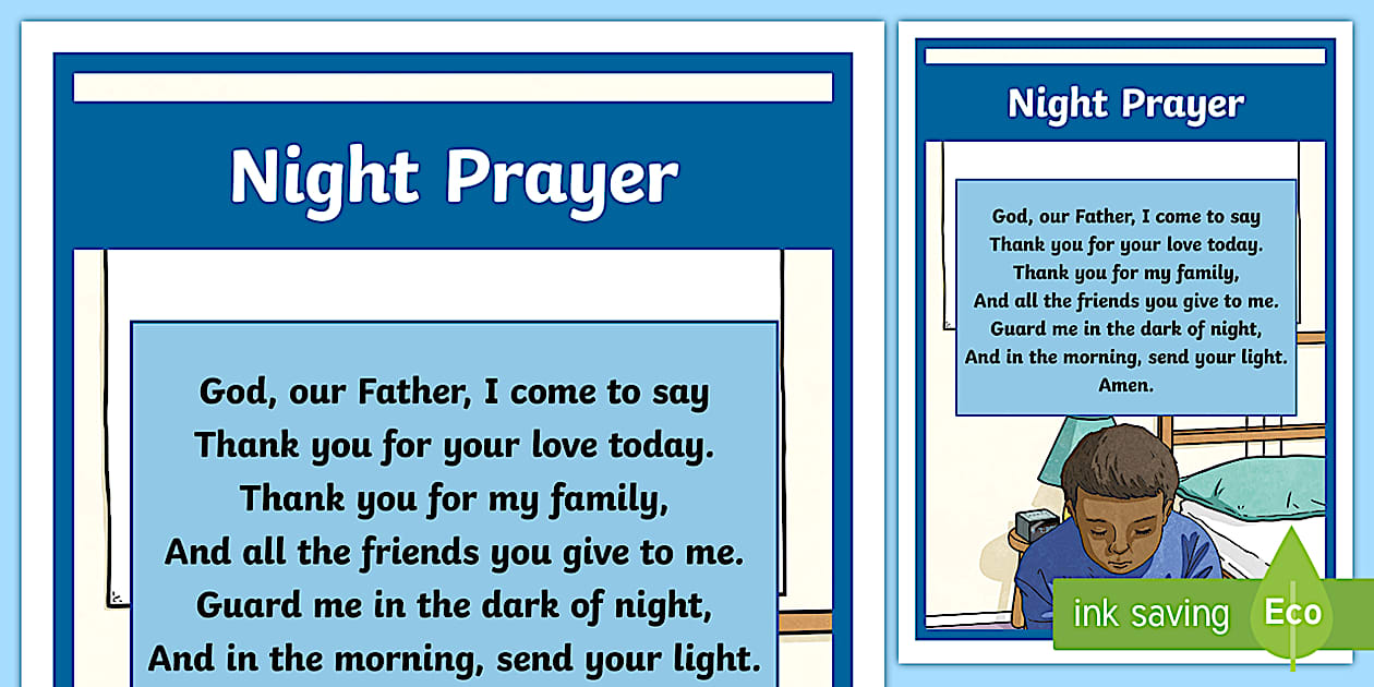 Editable Night Prayer Display Poster (teacher made) - Twinkl