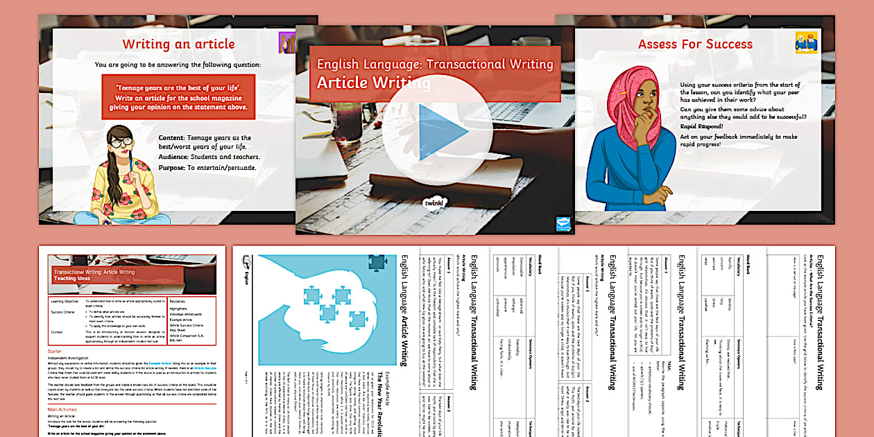Article Writing Lesson | GCSE English | Beyond - Twinkl