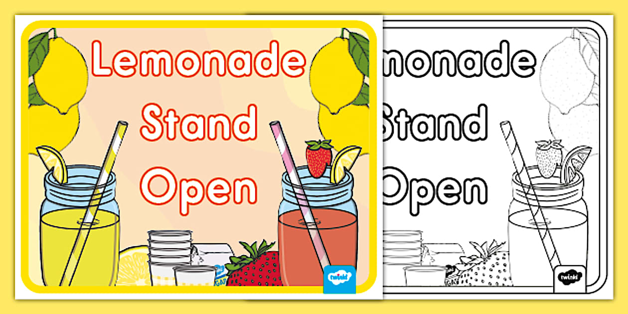 Lemonade Stand Dramatic Play Open Sign | Printable - Twinkl