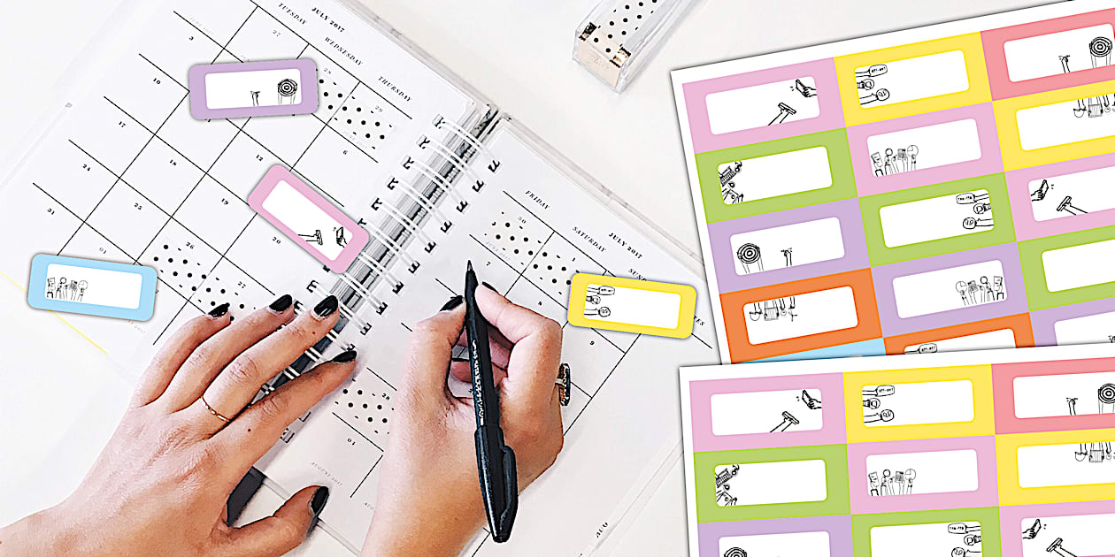 Meeting Planner Stickers - School Teachers - Editable Labels