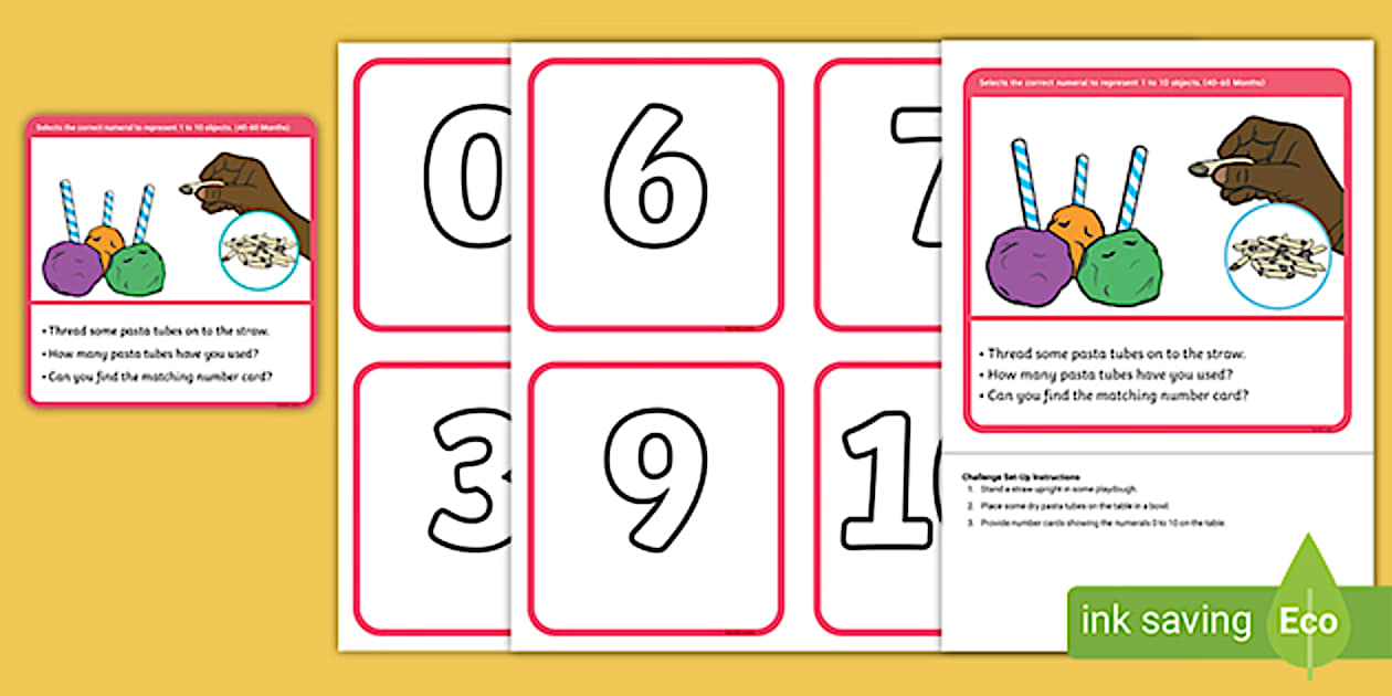 👉 EYFS Maths Number Recognition Challenge: How Many Pasta Tubes?