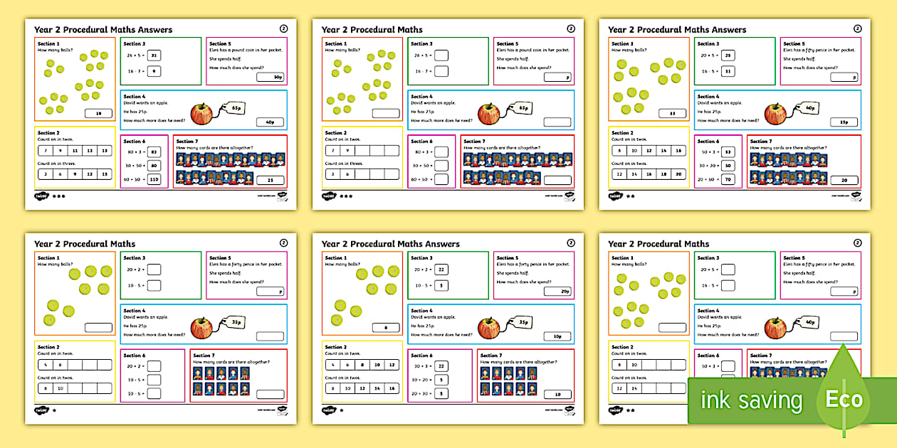 Procedural Year 2 Mat 2 Maths Activity Mats (teacher made)