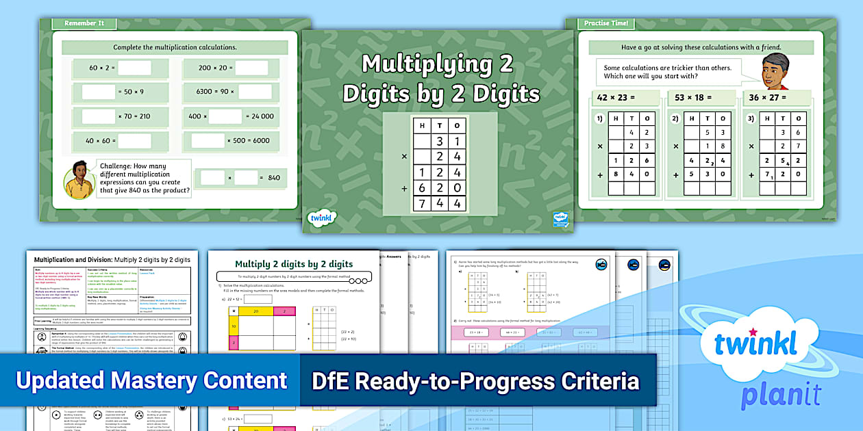Two-Digit Multiplication Lesson Plans | Y5 PlanIt Maths