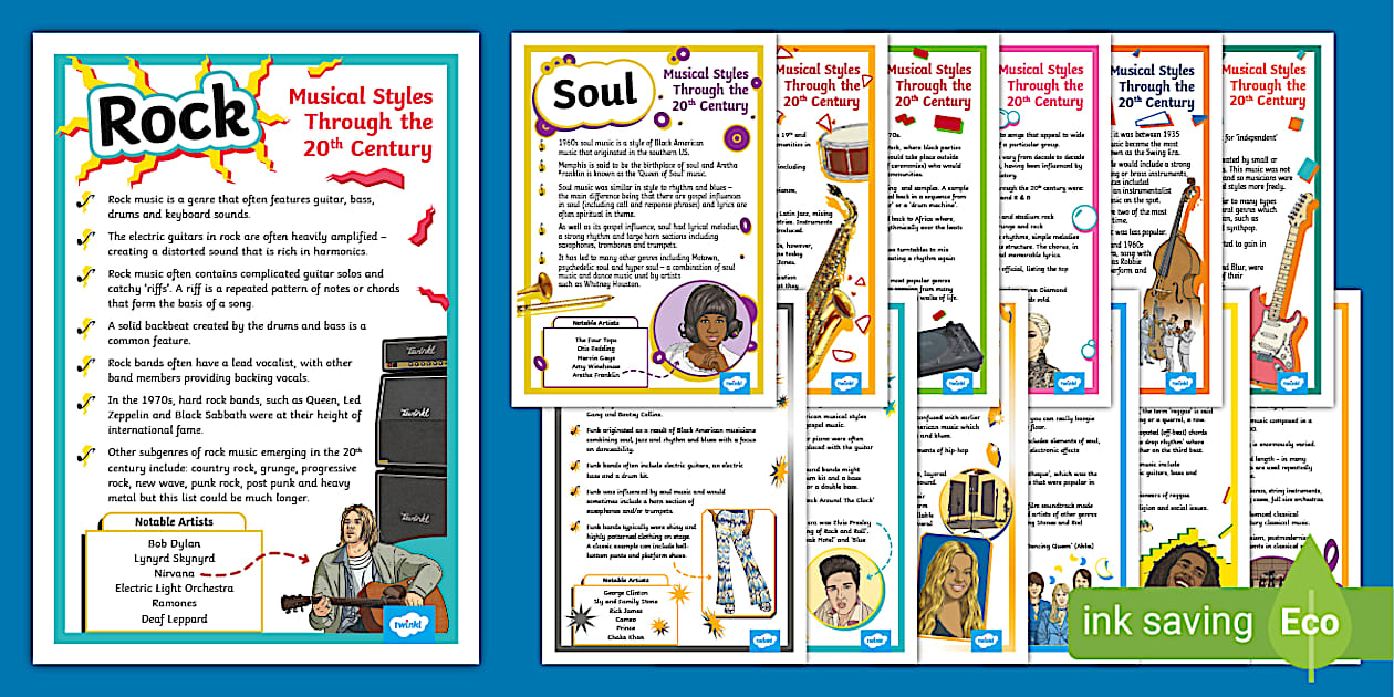The History of 20th Century Music | Facts Posters - Twinkl