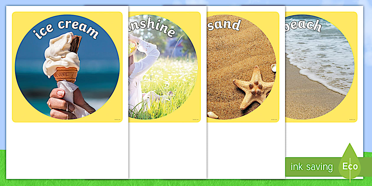 Summer School Poster Cut-Outs | Summer Photos | Twinkl