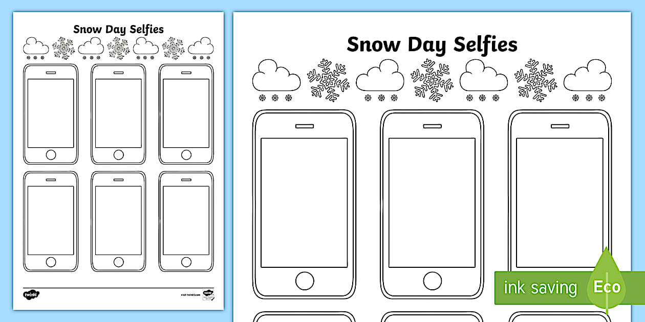 KS2 Snow Day Selfies Worksheet (Teacher-Made) - Twinkl