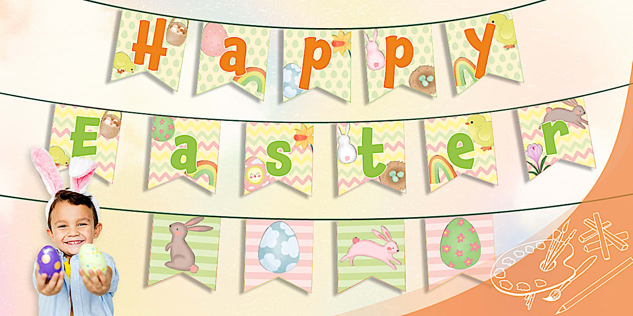 Happy Easter Bunting | Twinkl Art Gallery (teacher made)