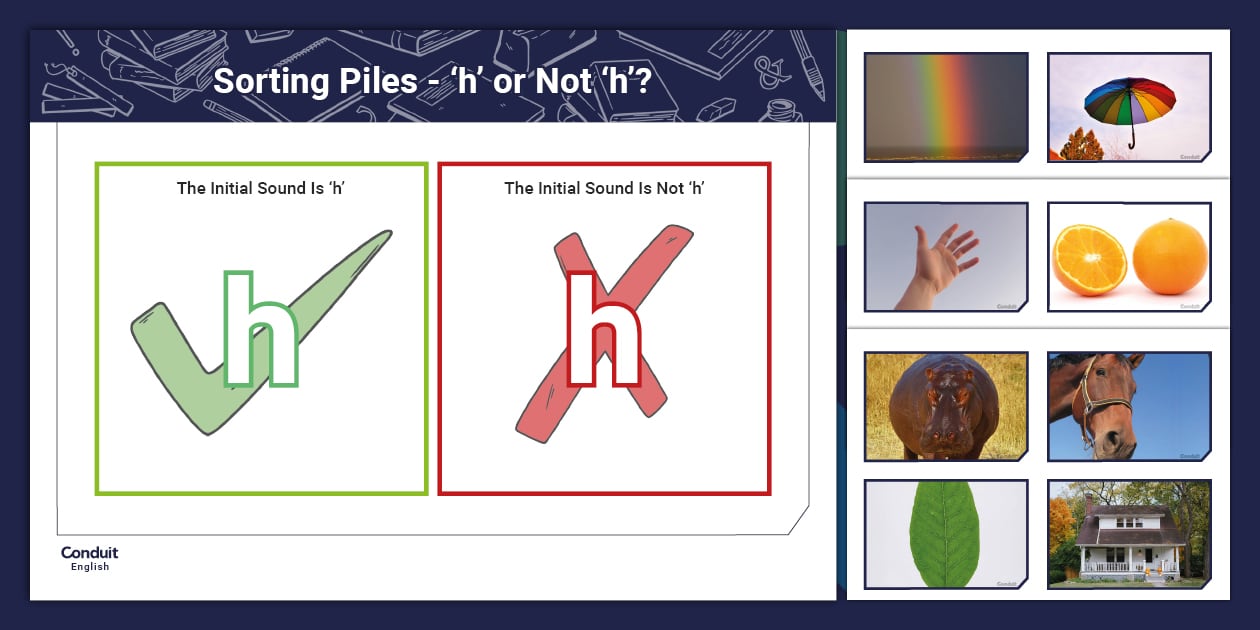 Reinforcing Sounds: 'h' Initial Letter Sorting Activity