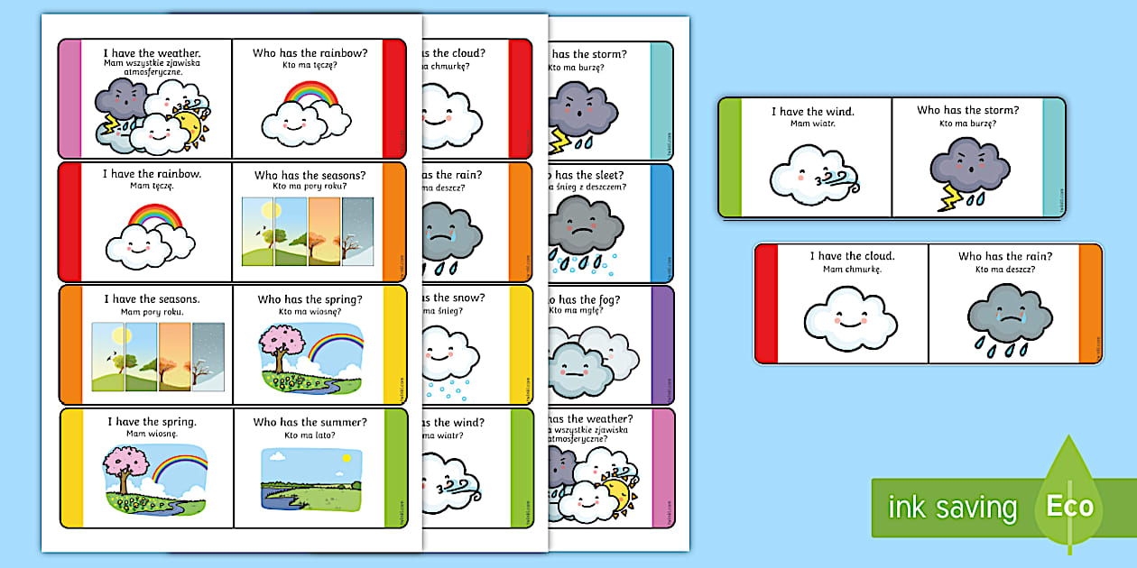 Weather Loop Cards English/Polish - Weather Loop Cards