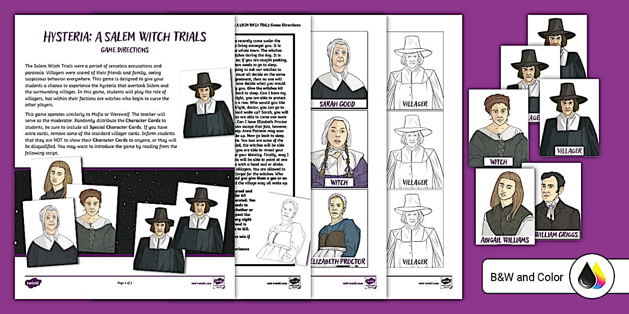 Sixth Grade Hysteria: A Salem Witch Trials Game - Twinkl