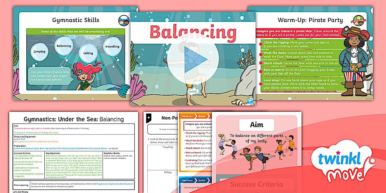 👉 Twinkl Move PE - Year 2 Gymnastics: Under the Sea Lesson 1 - Balancing