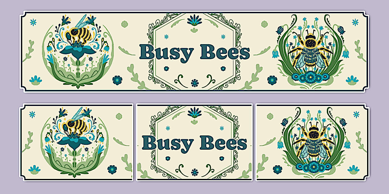 Bee-Themed Busy Bees Display Banner (teacher made) - Twinkl