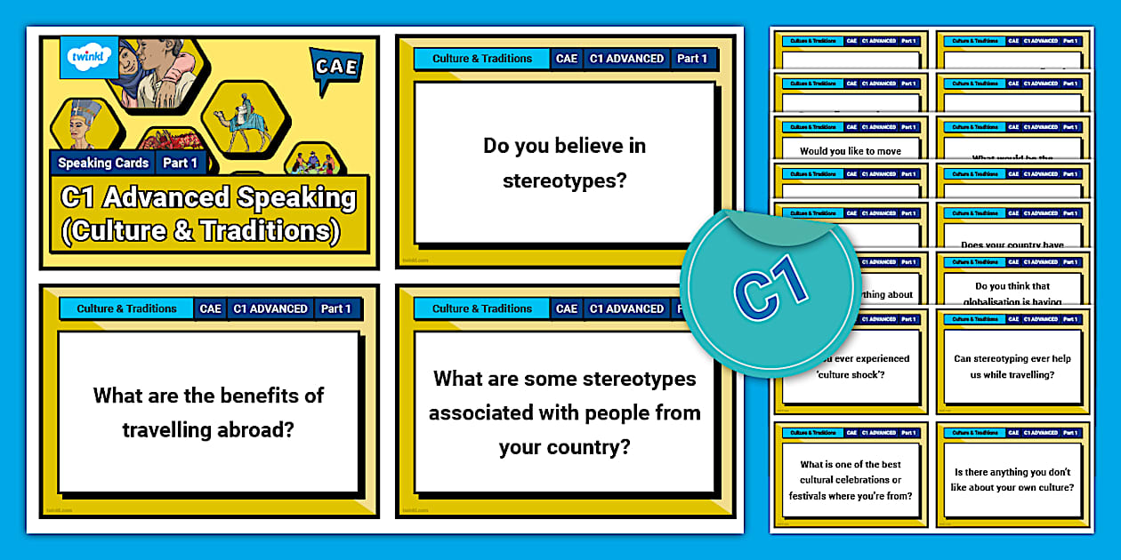 Twinkl ESL C1 Advanced Speaking Cards (teacher made)