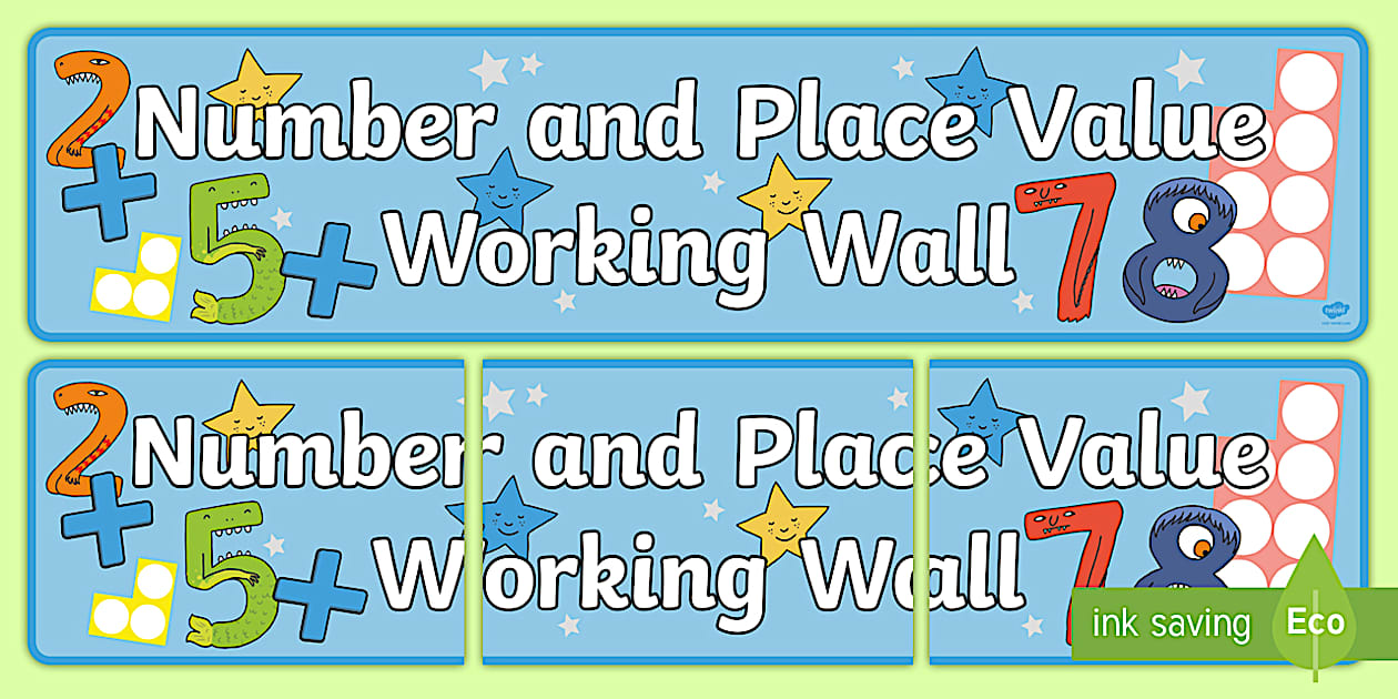 KS1 Number and Place Value Working Wall Display Banner
