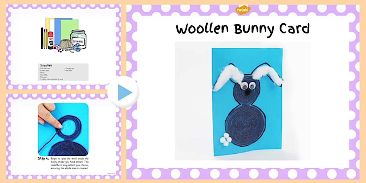 Easter Bunny Card Craft PowerPoint (teacher made) - Twinkl