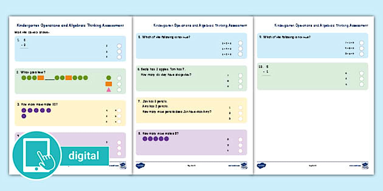 Kindergarten Operations and Algebraic Thinking Assessment
