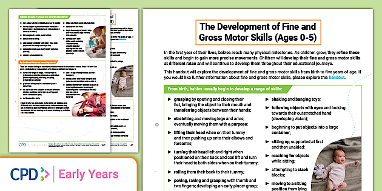Gross And Fine Motor Skills Handout - EYFS CPD - Twinkl